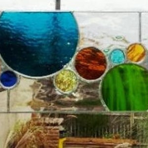 Stained Glass Window - W-38 Warm Bubbles - Etsy