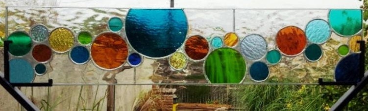 Stained Glass Window W-38 Warm Bubbles - Etsy