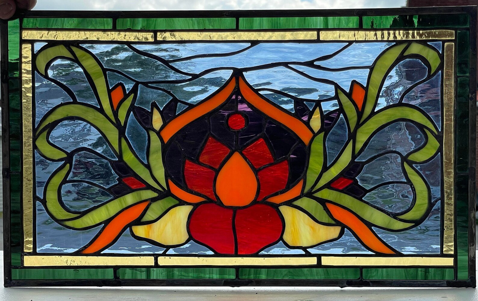 Stained Glass Window W-490 Victorian Lotus - Etsy
