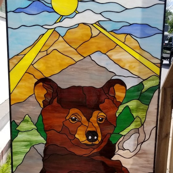 Stained Glass Bear - Etsy