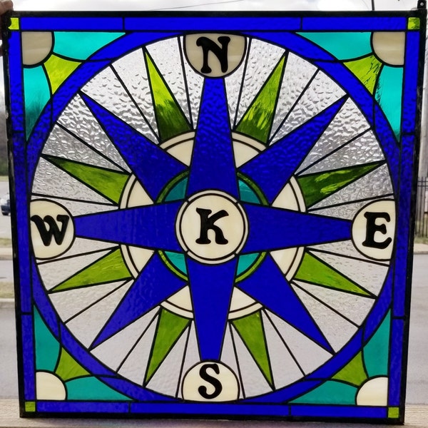 Compass Rose Stained Glass Pattern - Etsy