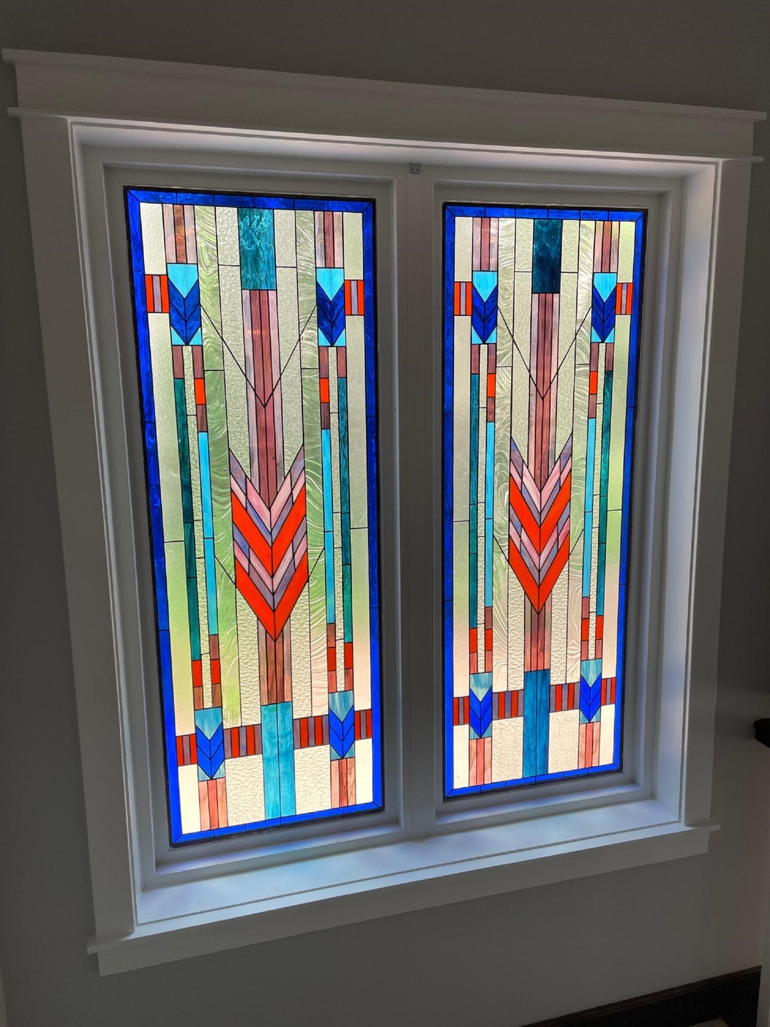 Stained Glass Staircase Window - W-465 - Etsy