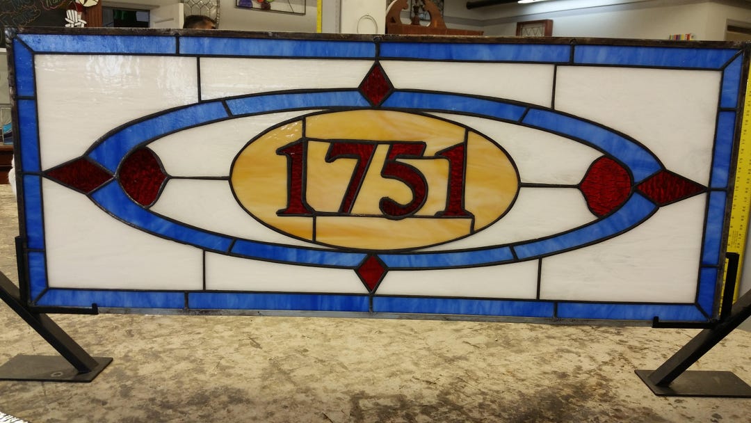 Stained Glass Address Marker - AM-139- Rustic Opal - Etsy