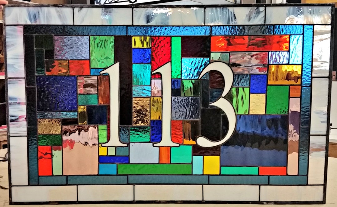 Stained Glass Address Marker - AM-112 Elegant Rainbow - Etsy