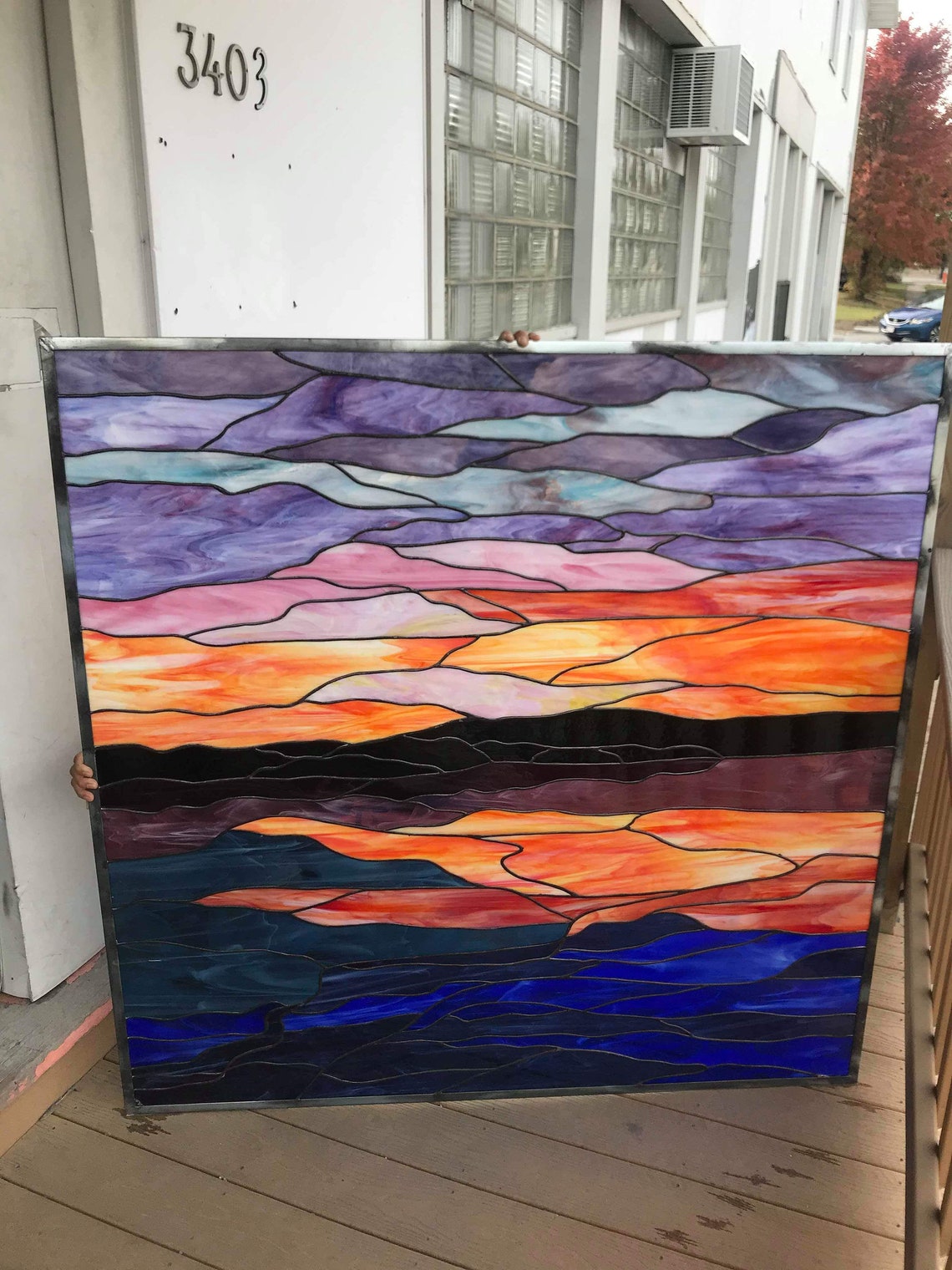 Personalized Stained Glass Window W-416 Sunset at the Beach - Etsy