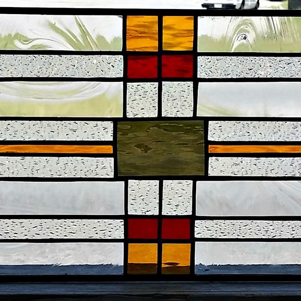 Craftsman Style Transom Stained Glass - Etsy