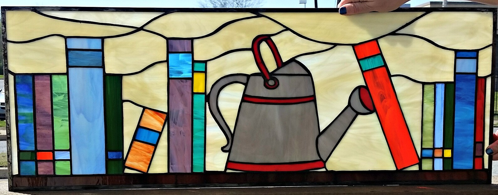 Stained Glass Window W-232 Books and Gardening Library - Etsy