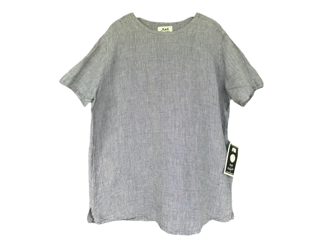 FLAX Engelhart Summer 1999 Tall Tee M Watery Grid Linen NWT - Etsy