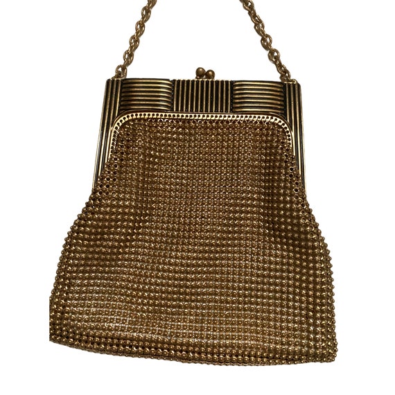 Vintage Whiting & Davis Gold Dot Chain Mesh Evening H… - Gem