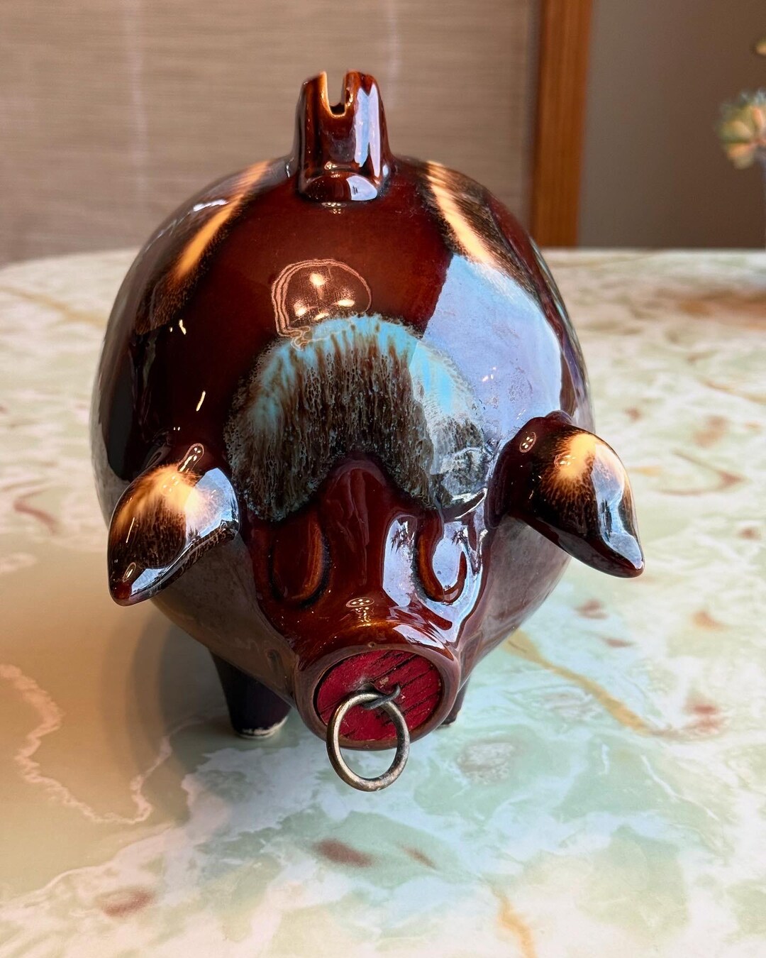 Hull Pottery “corky Pig” 1950’s Piggy Bank With Nose Ring - Etsy