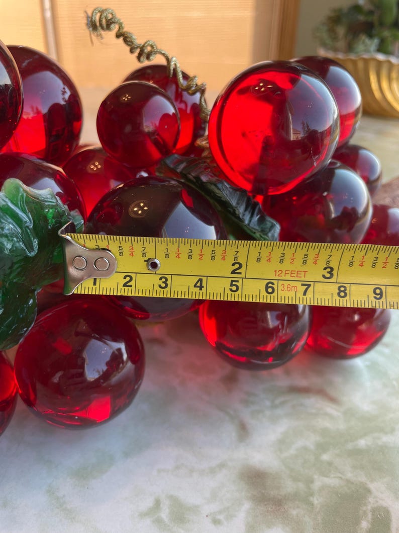 Large Lucite Red Grapes Set on Driftwood With Green Lucite Leaves - Etsy