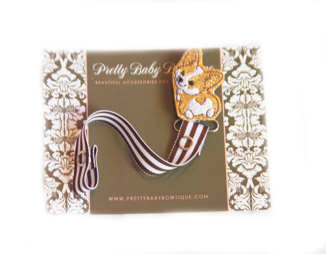 Corgi Pacifier Clip - Baby Paci Clip - Dog Binky Clip- Binky Saver ...