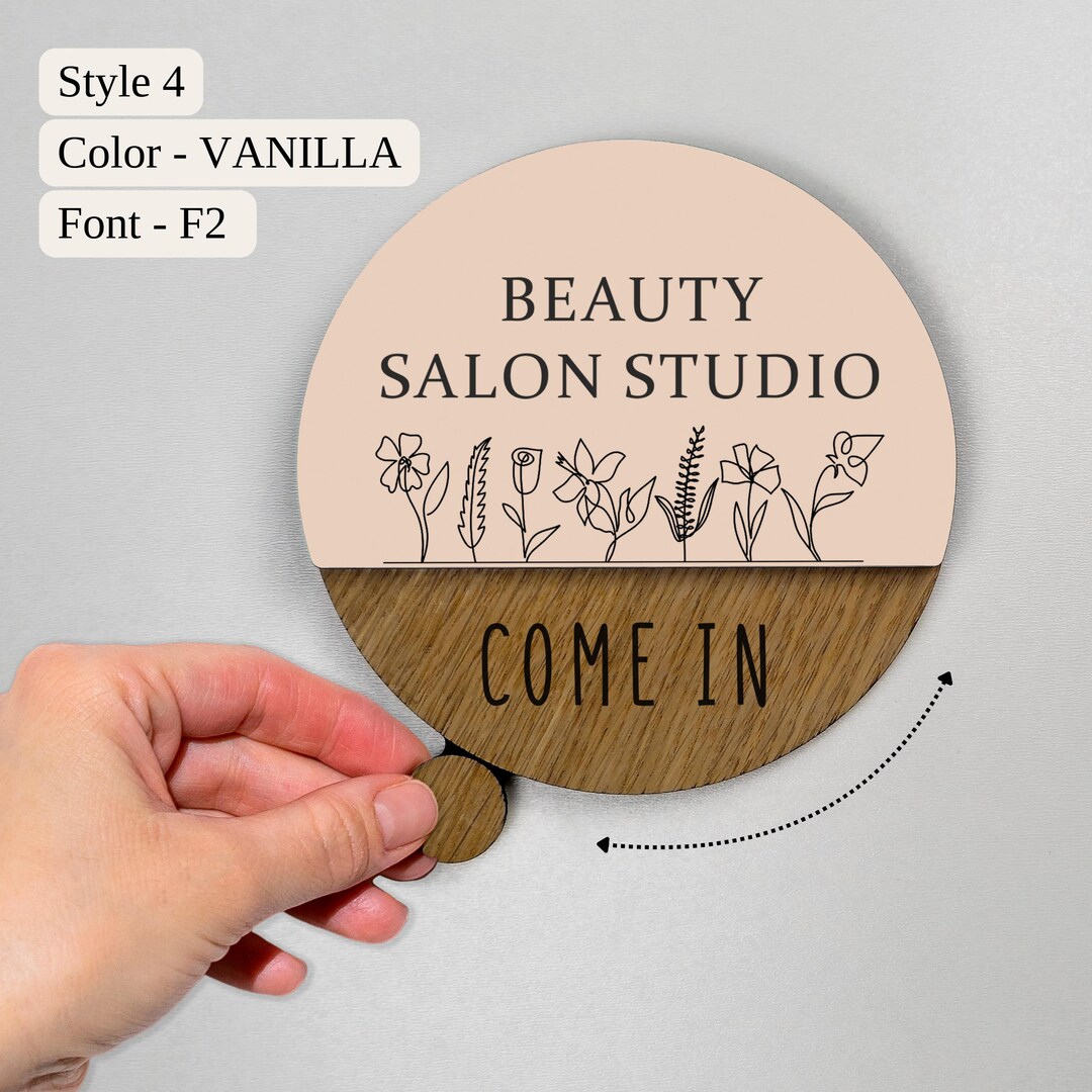 Personalized Sign With Rotating Status Segments, Hair Salon Decor ...