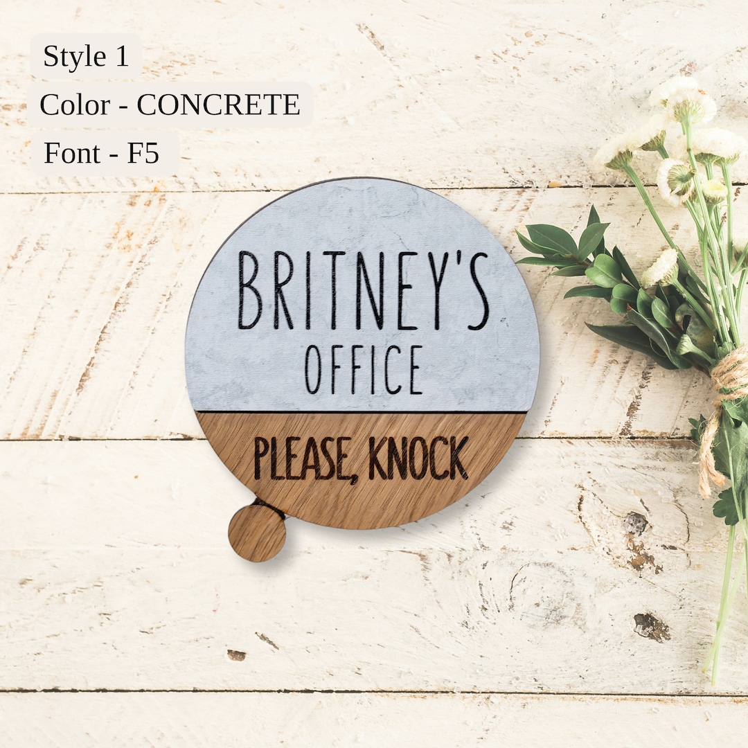 Personalized Work From Home Privacy Door Sign, Door Handle Sign, Home ...