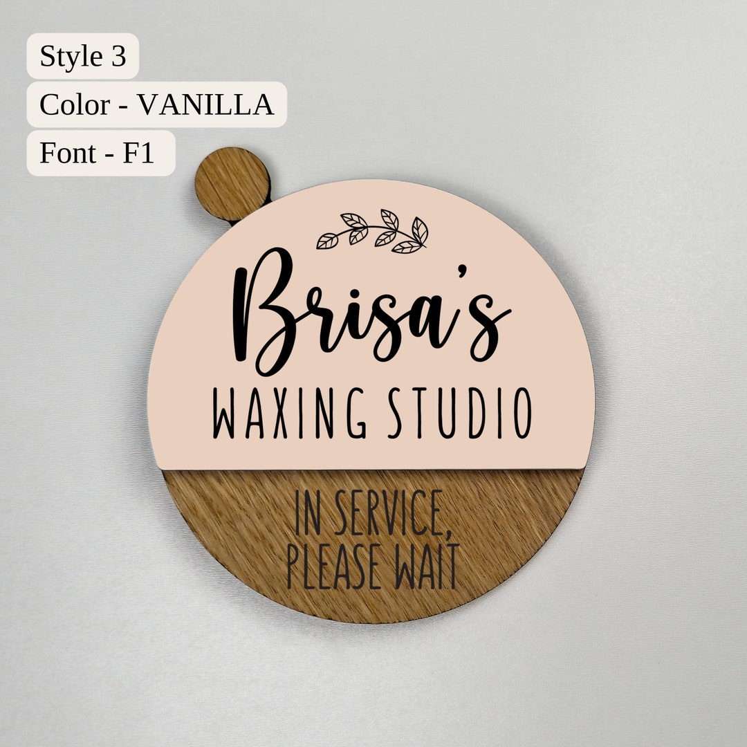 Custom Waxing Studio Round Door Sign, Salon Door Sign, Art Studio Signs ...