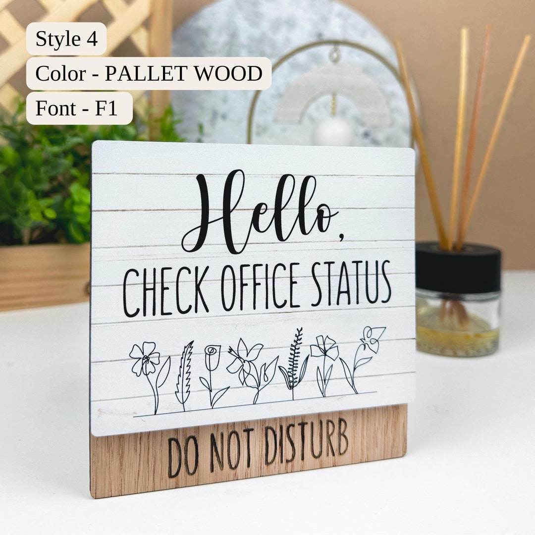 Custom Office Door Sign, Rotating Status Plate, Professional Business ...