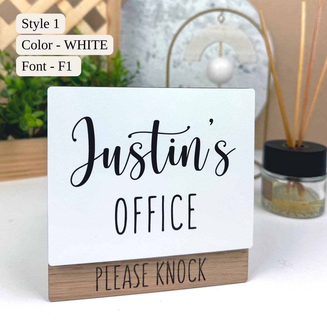 Engraved Door Status Sign, Personalized Name Plate, Executive Office ...