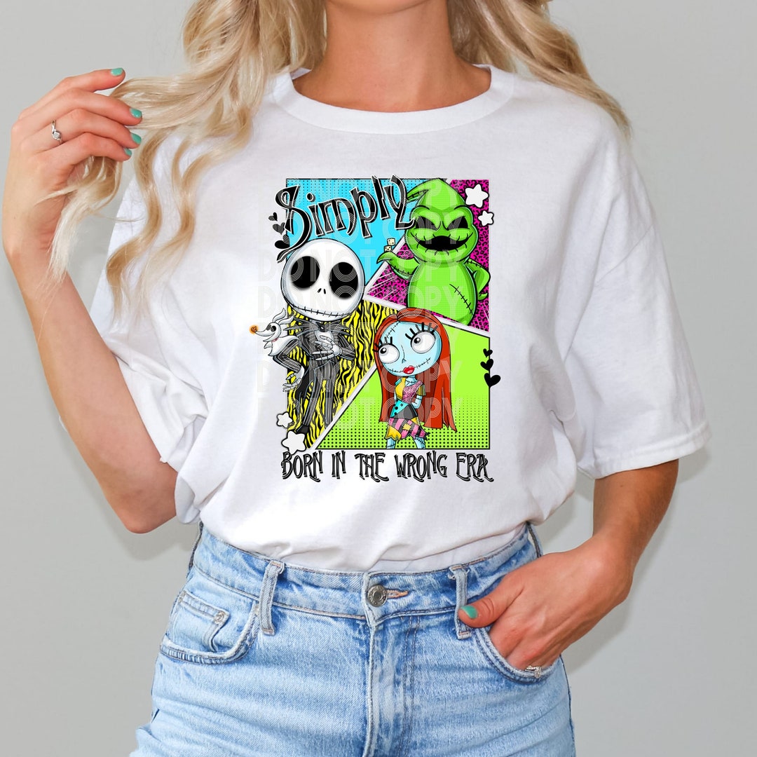 Jack and Sally Simply Born in the Wrong Era White Graphic T-shirt - Etsy