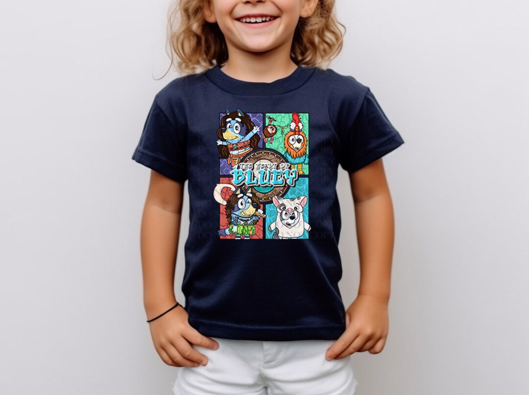 Moana X Bluey Collab Navy T-shirt - Etsy