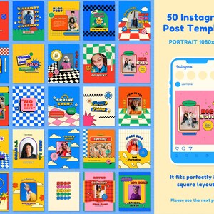 80+ Funky Retro Instagram Post Templates | Social Media Kit | 2025 Bold ...