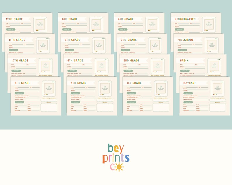 SCHOOL MEMORY BOX File Folder Cover | Boho Design | Student Keepsake ...