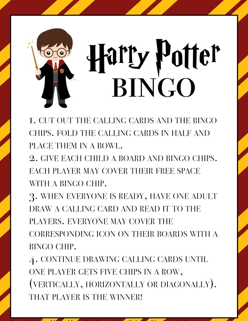 Harry Potter Bingo - Etsy