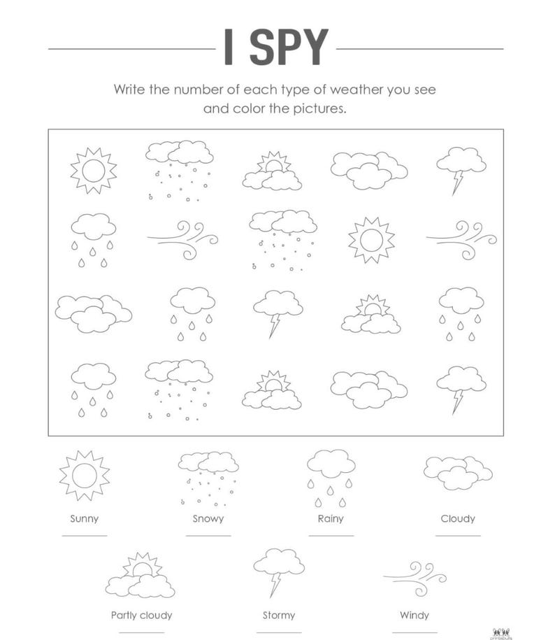 Weather Worksheets & Printables - Etsy