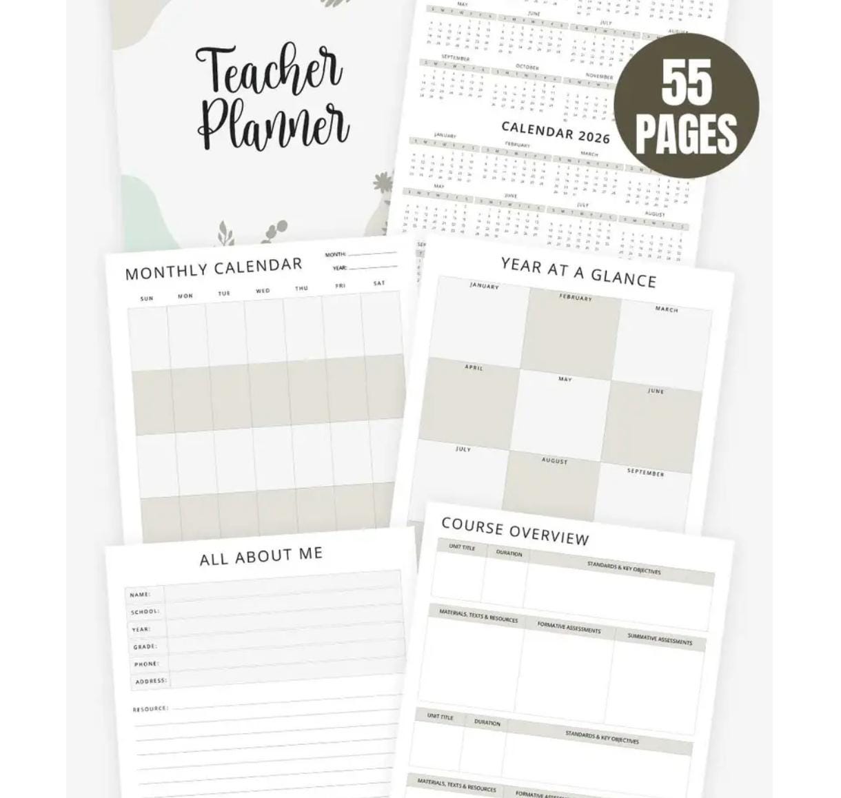 2025/26 Teacher Planner 55 Pages - Etsy
