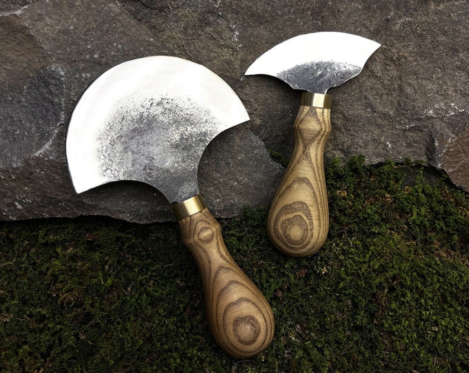 Forged Leather Round Knife Set 2 Pcs. Leather Cutting Knives ...
