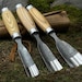 Set of 3 Wood Carving Gouge With Leather Case. Chisels for Woodworkers ...