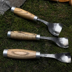 Set of 3 Bowl, Spoon Gouge With Leather Case. Curved Gouges. Wood Carving Tools. Bent Gouges ...