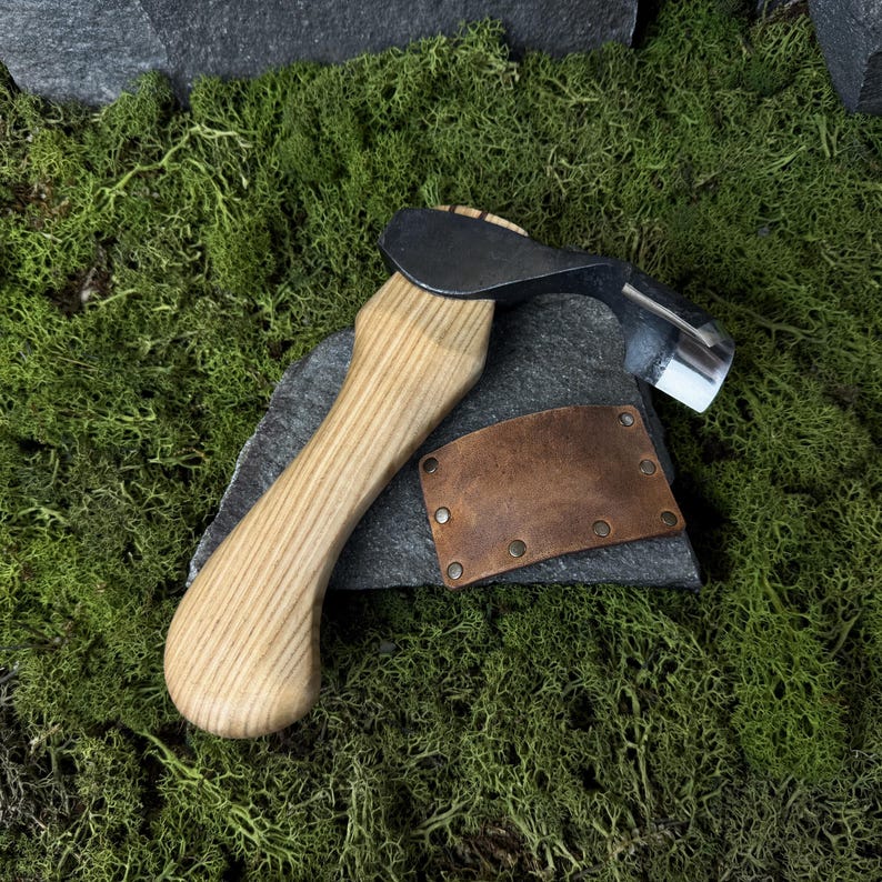 Curved Adze With Leather Case. Wood Carving Tool. Camping Axe ...