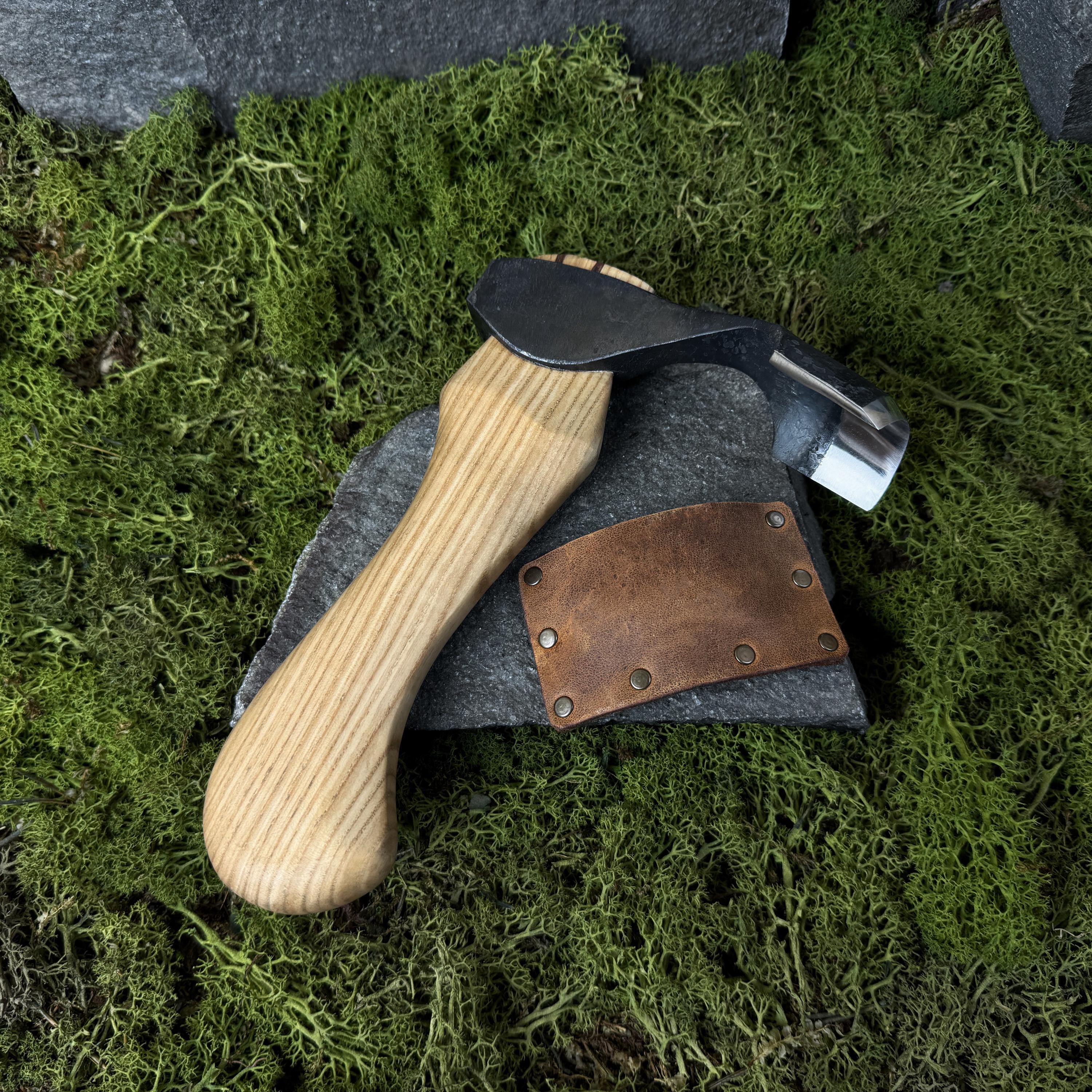 Curved Adze With Leather Case. Wood Carving Tool. Camping Axe ...
