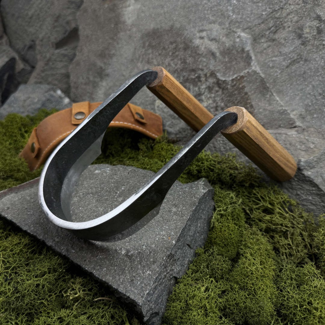 Small Half Rounded Drawknife With Leather Case. Woodworking Inshave ...