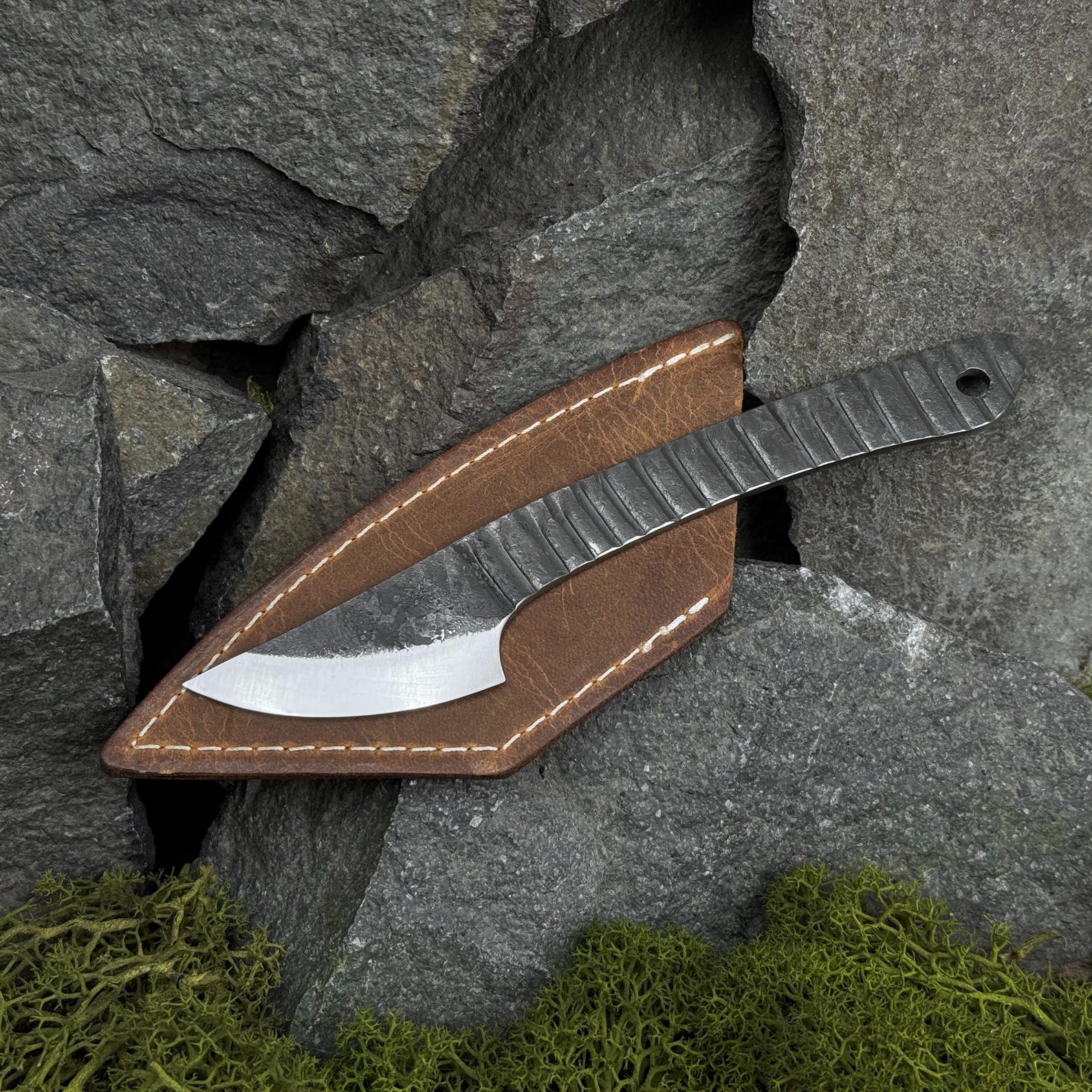 Japanese Kiridashi With Leather Case. Rounded Blade. Skinning Knife ...