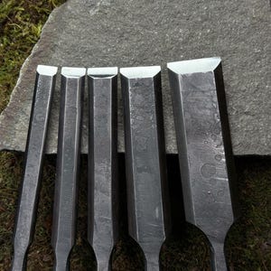 5-piece Bevel Edge Chisel Set With Leather Case. Wood Carving Tools ...