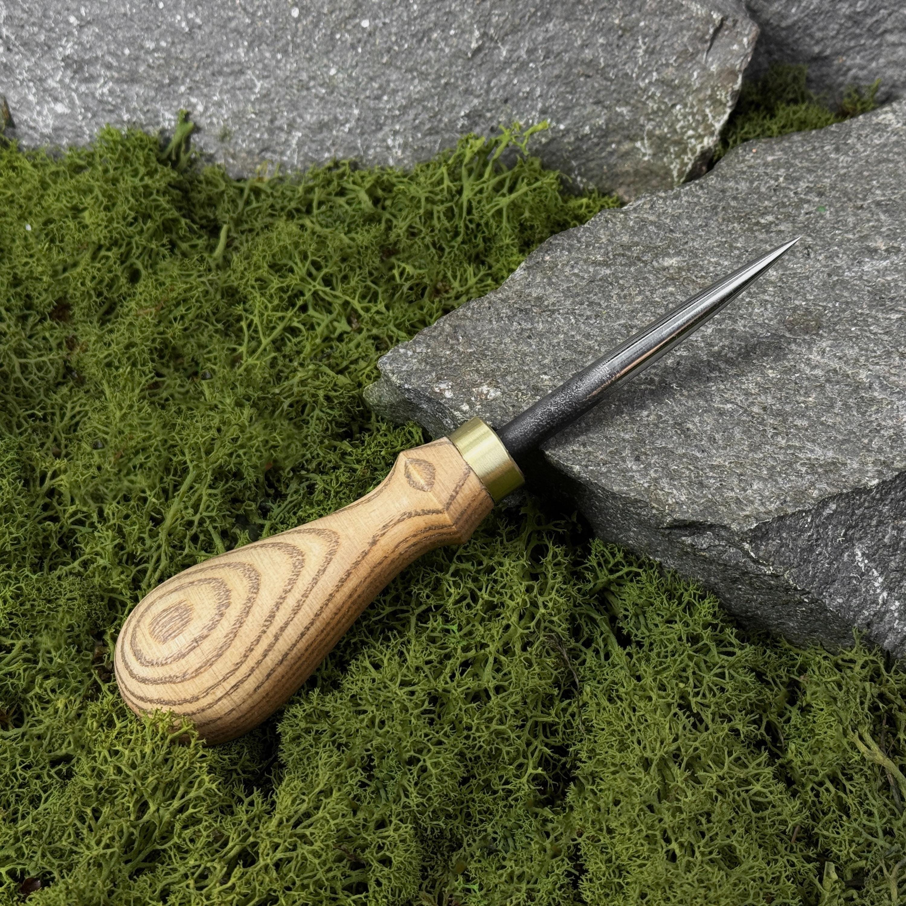 Forged Leather Awl for Stitching and Marking. Tool With Ash Handle and ...