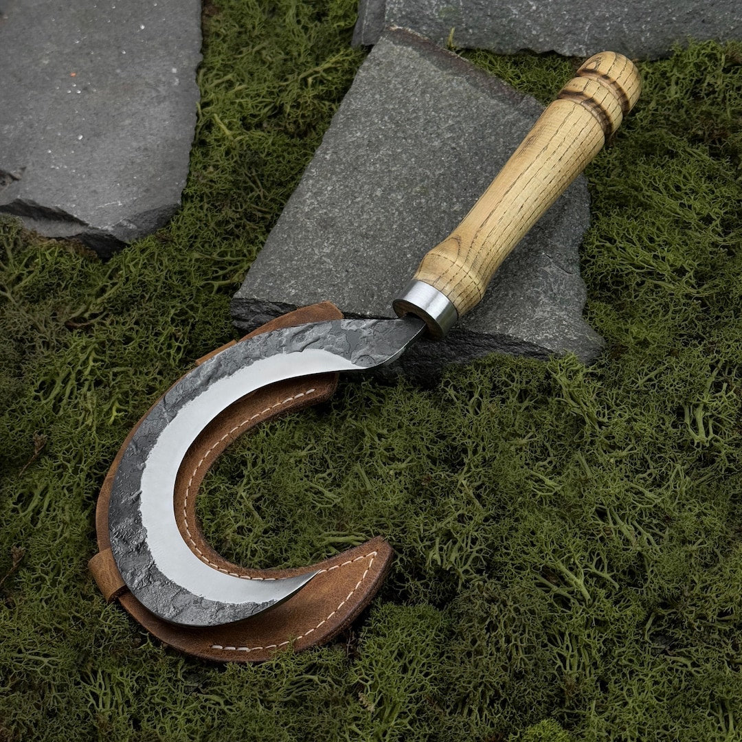 Small Sickle With Leather Case. Gardening Tools. Sickle for Harvesting ...