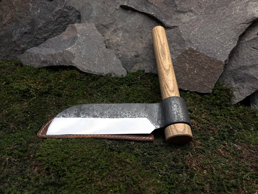Small Splitting Froe With Wooden Handle. Hand-forged Froe. Carpentry ...
