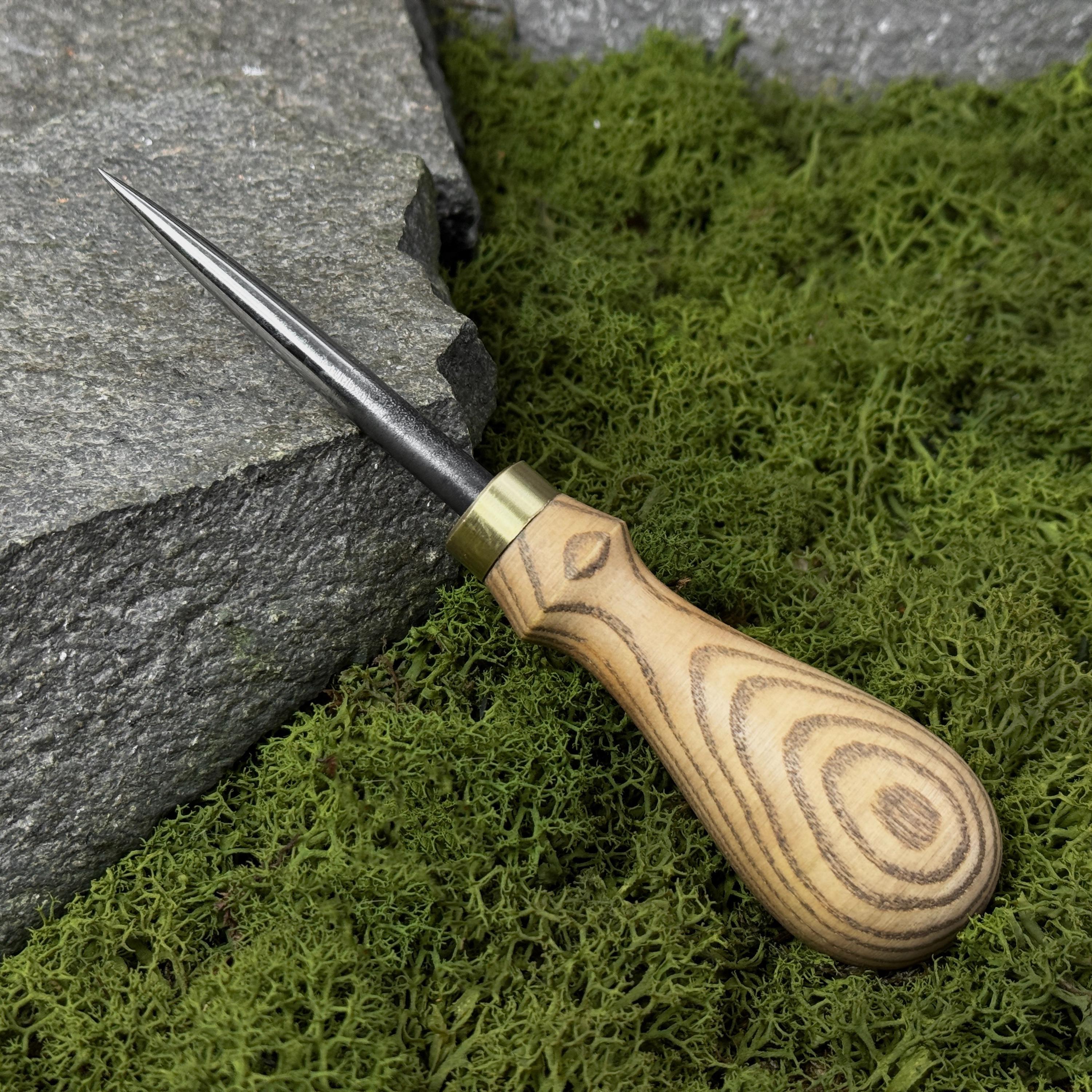Forged Leather Awl for Stitching and Marking. Tool With Ash Handle and ...