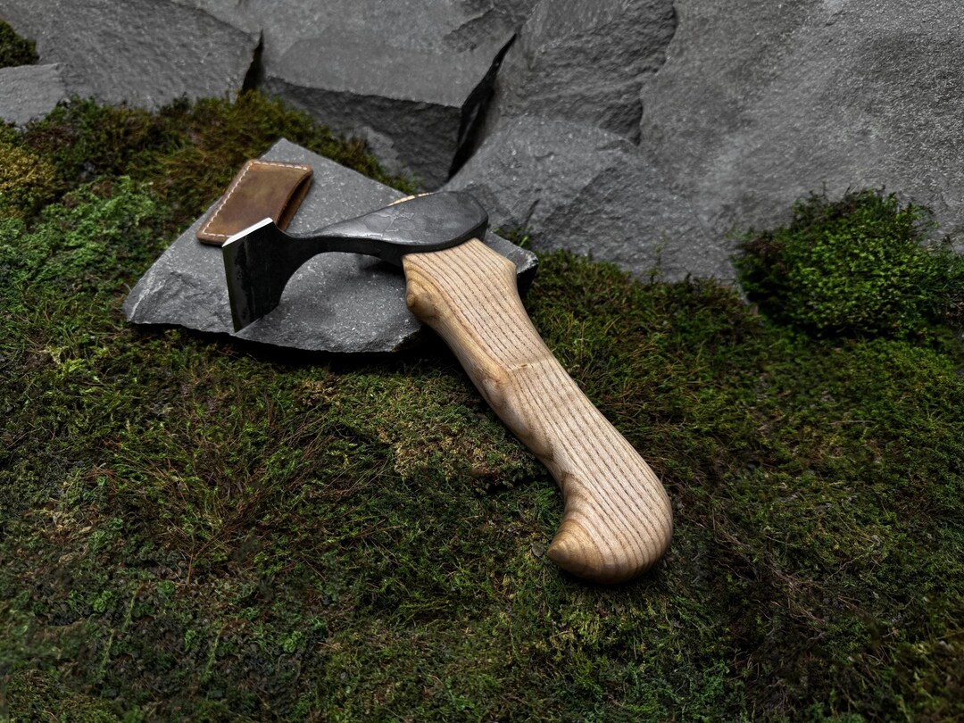 Adze With Leather Case. Wood Carving Tool. Adze With Straight Blade ...