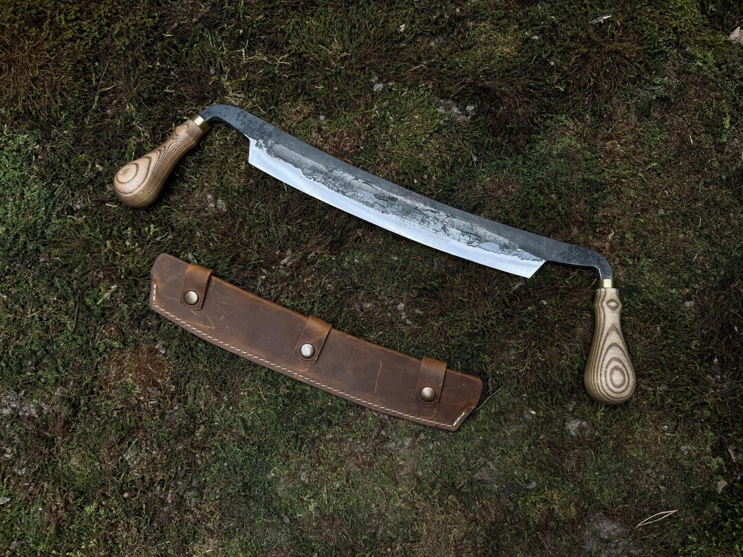 Big Drawknife With Leather Case. Wood Carving Knife. Spoons, Bowls ...