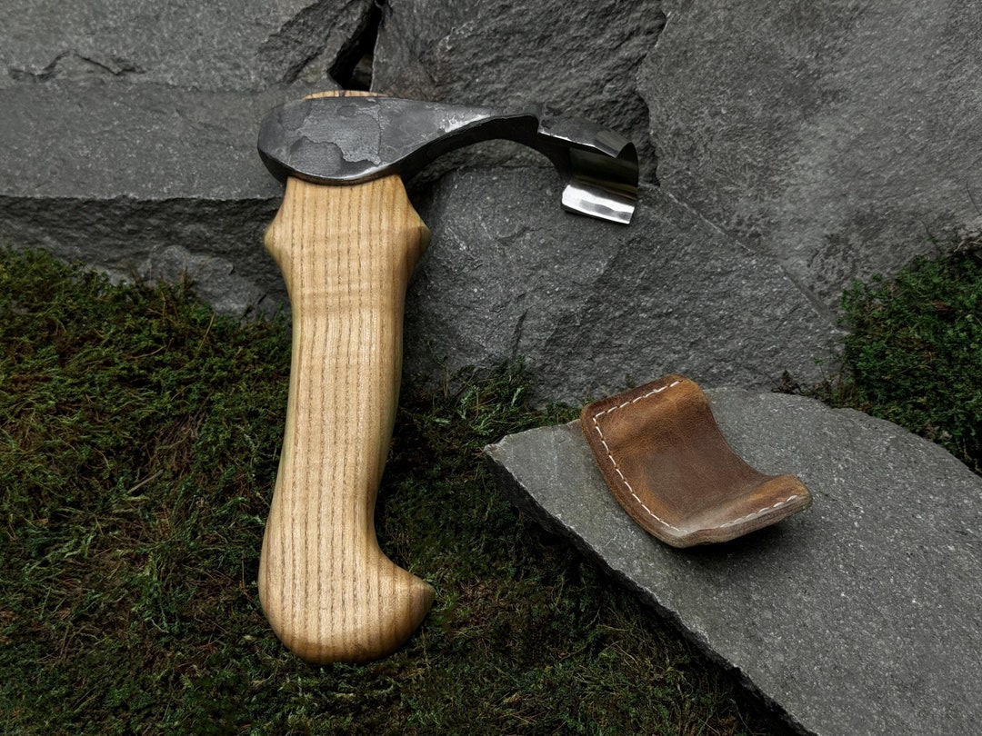 Small Curved Adze With Leather Case. Wood Carving Adze. Woodworking ...