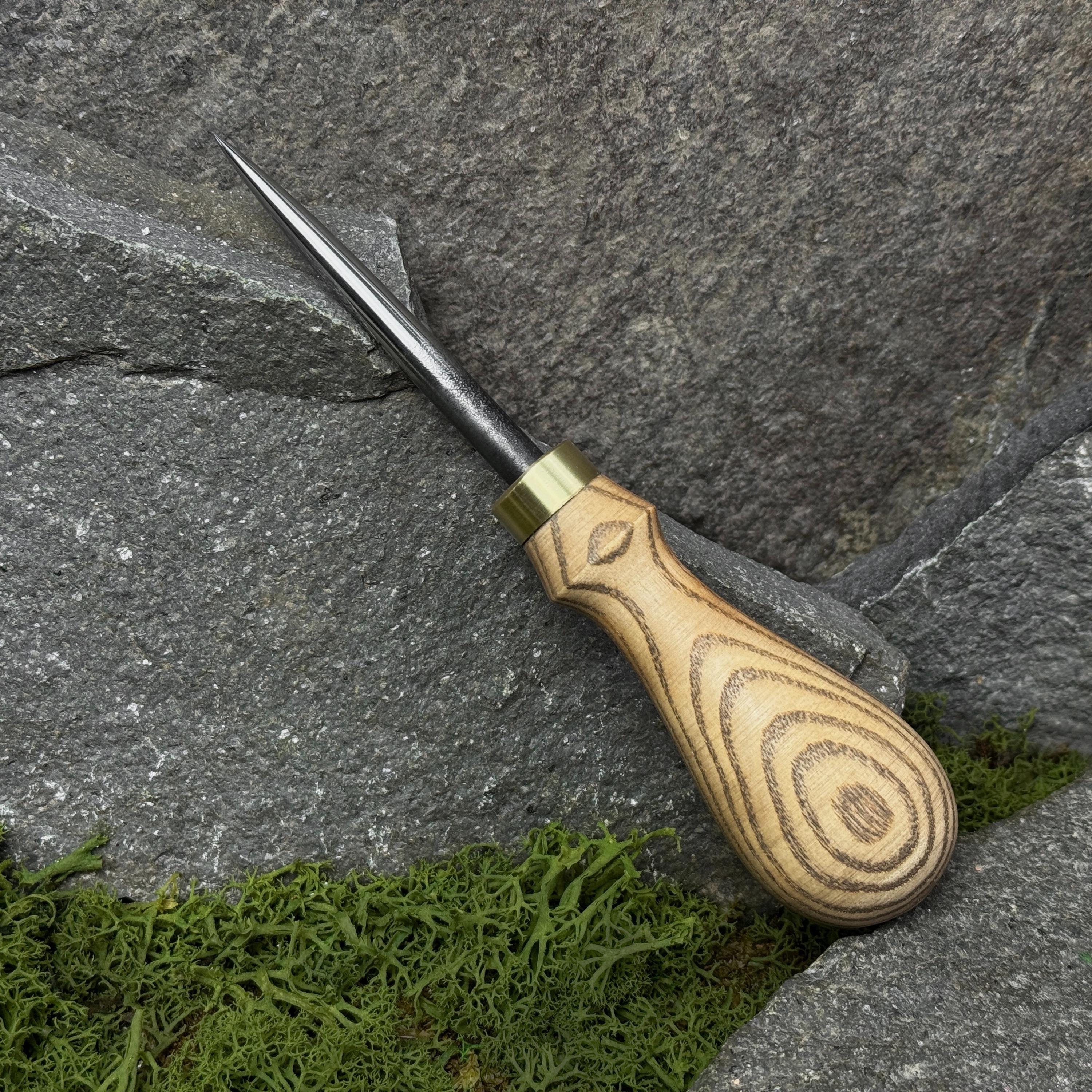 Forged Leather Awl for Stitching and Marking. Tool With Ash Handle and ...