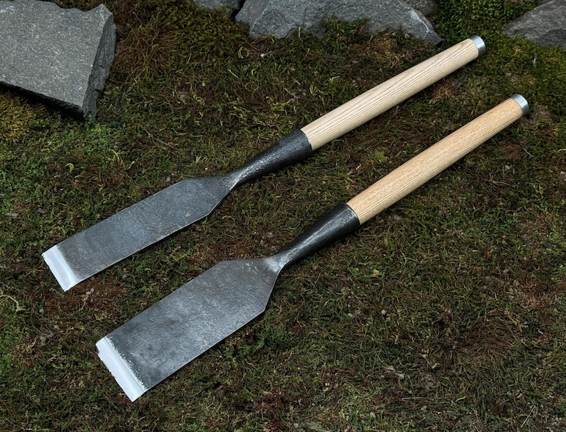 Set 2 PCS Straight Timber Chisel With Leather Cases. Slick Chisels for ...