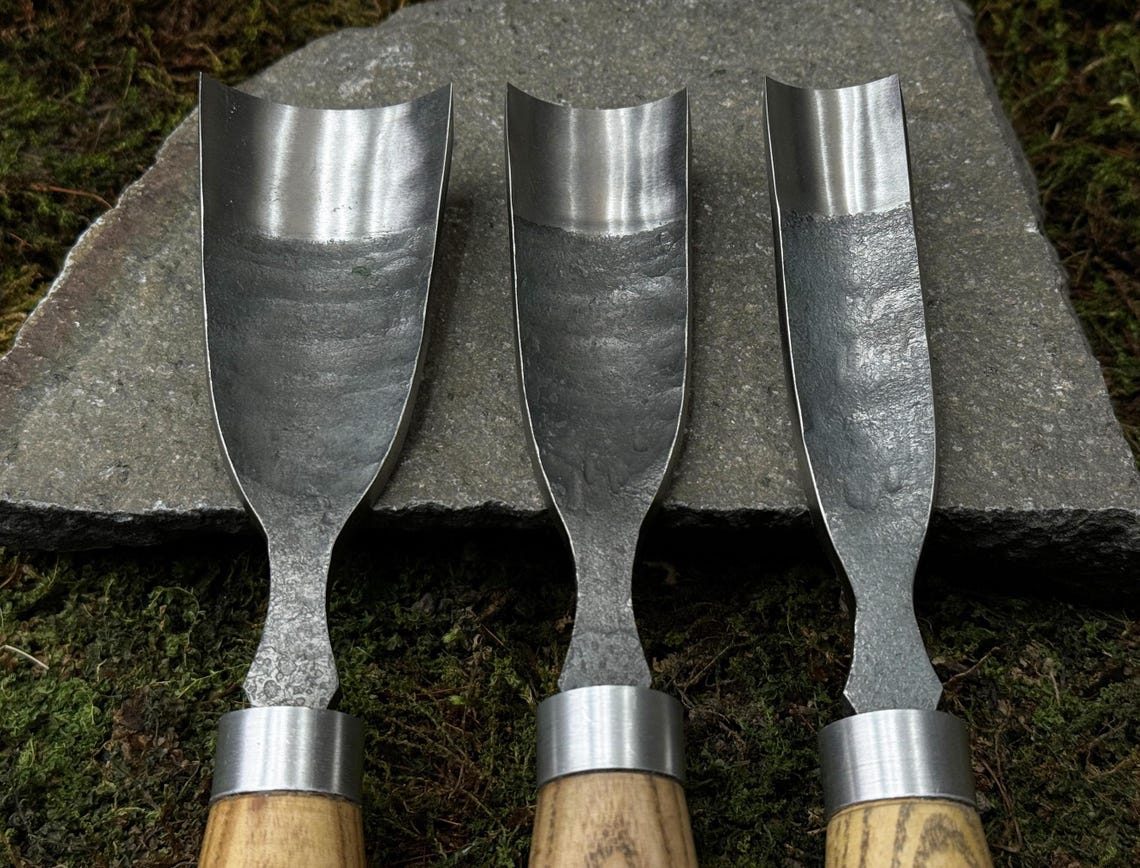 Set of 3 Wood Carving Gouge With Leather Case. Chisels for Woodworkers ...