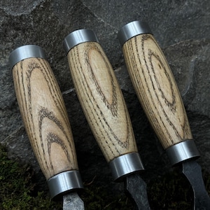 Bent Gouges With Leather Case. Spoon Carving Tools. Woodworking Gouges for Beginner and ...