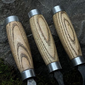 Set of 3 Bent Gouge With Leather Case. Spoon Carving Tools. Woodworking ...