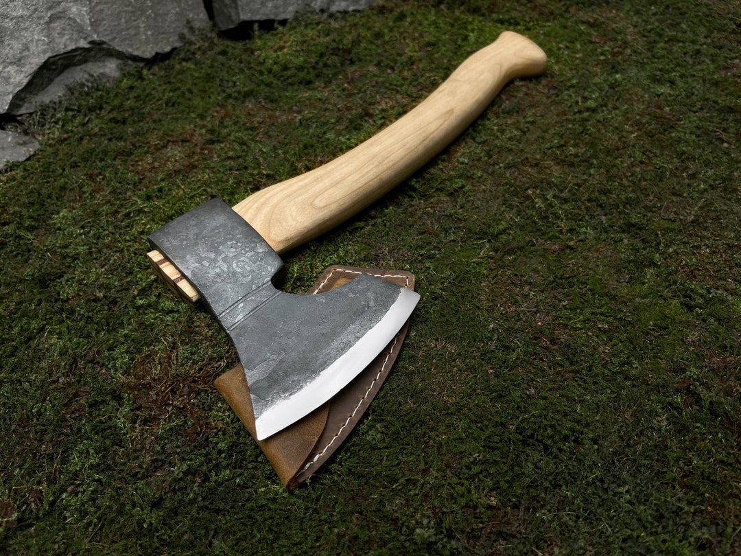 Forged Small Wood Carving Axe With Leather Case. Spoons, Bowls Carving ...