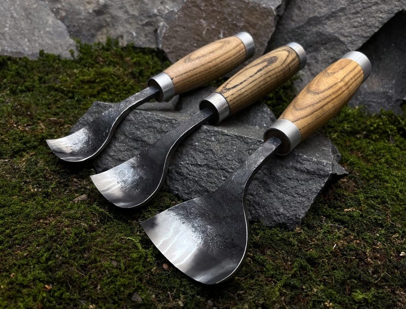 Spoon Gouges With Leather Case. Wood Carving. Curved Gouges for Carving ...